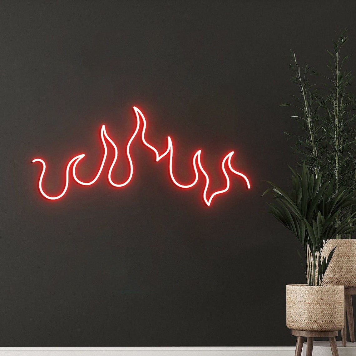 Fire Flame Neon Sign, Flame Neon Decor, Flame Wall Decor Art, Flame ...