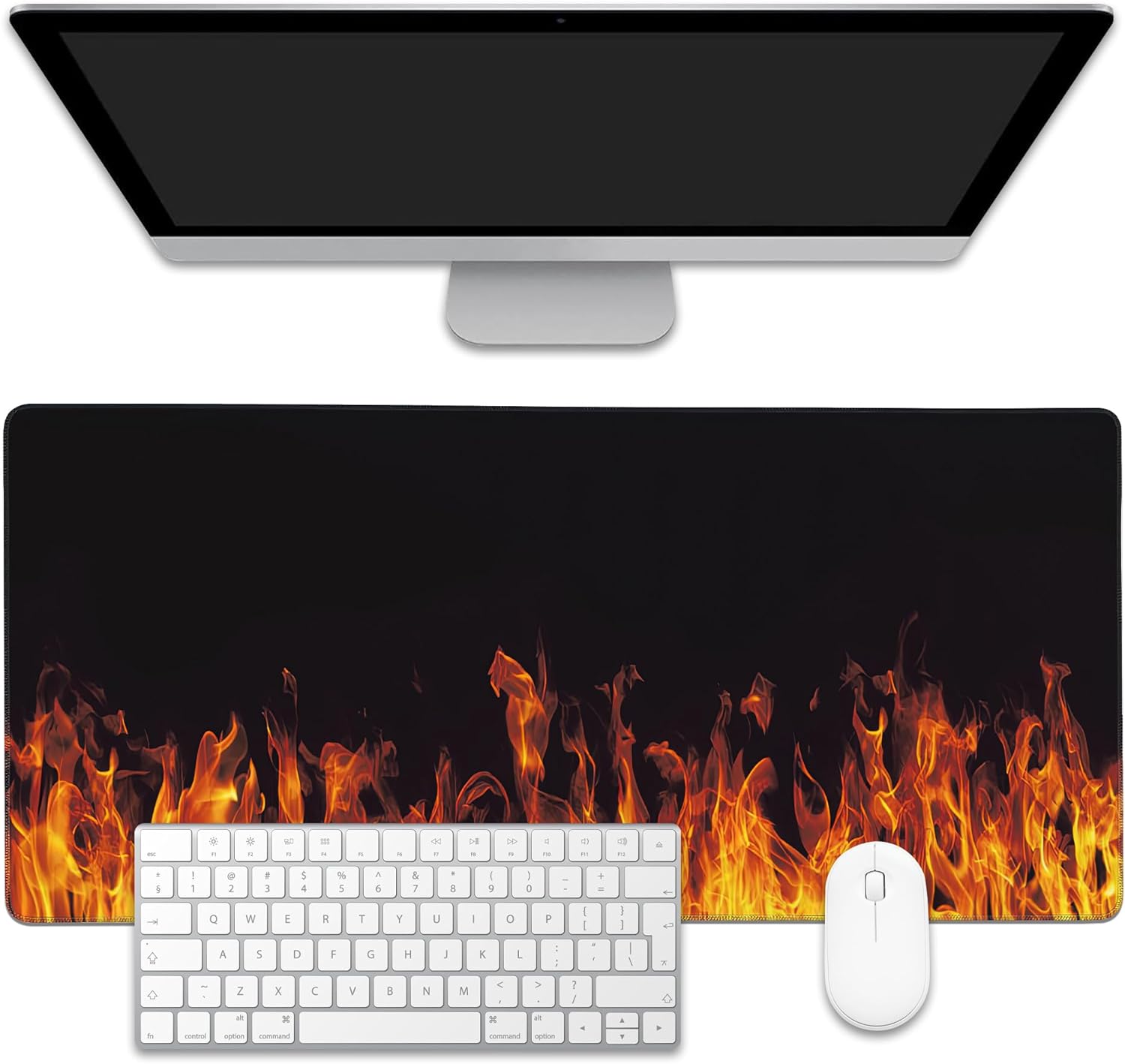 Fire Flames Large Gaming Mouse Pad,Waterproof Desk Mat for Desktop,Non ...