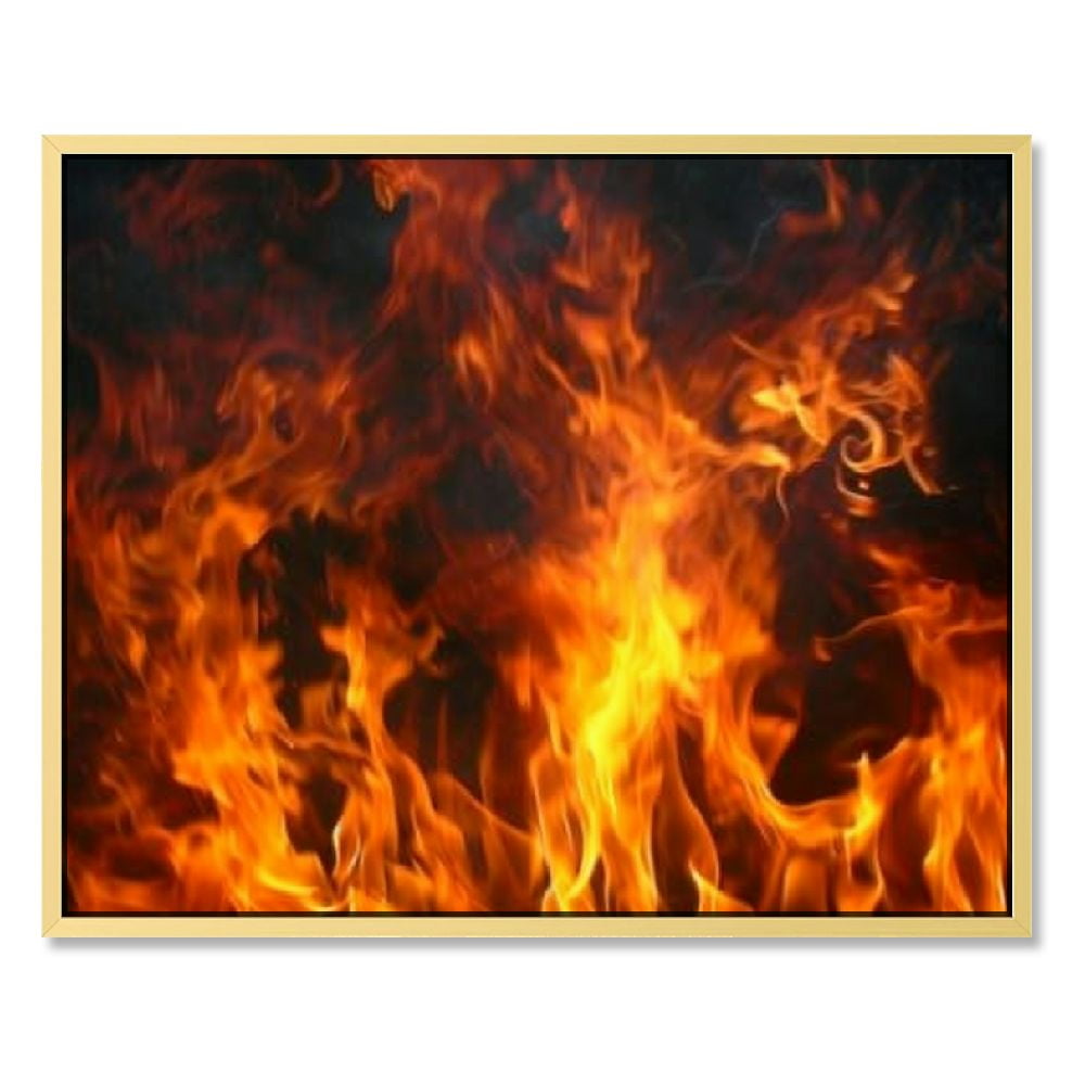 Fire Flames on Black Background Posters Room Aesthetics Canvas Prints ...