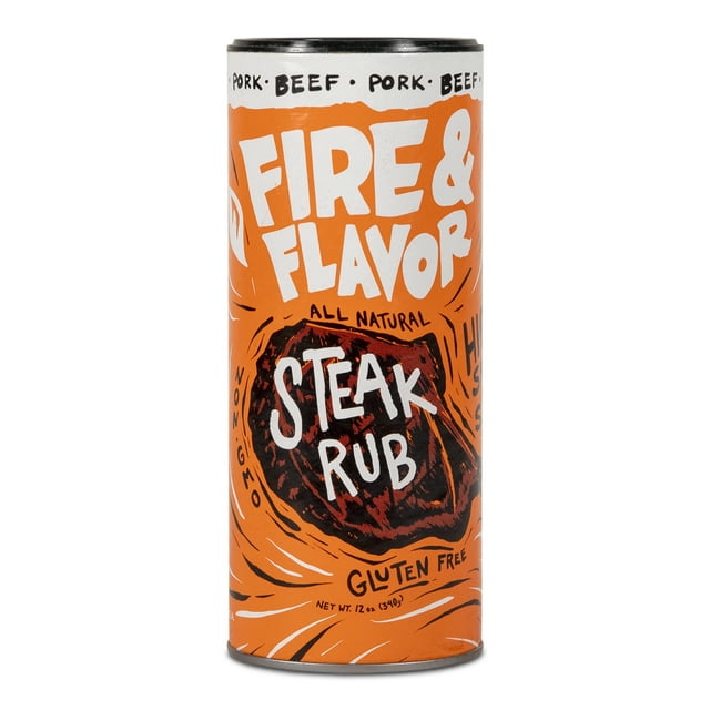 Fire & Flavor FFR112 All Natural Steak Rub, 12o - Walmart.com