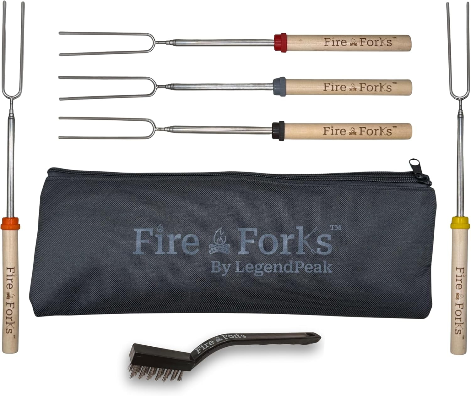 Fire Forks by - Marshmallow Roasting Sticks | 32” Extendable Skewers w ...