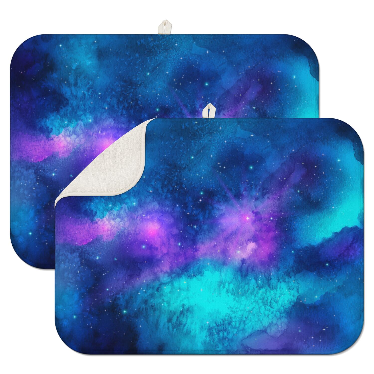 Fire Galaxy and Space Vehicle Coffee Mat – Ultra Absorbent Microfiber ...