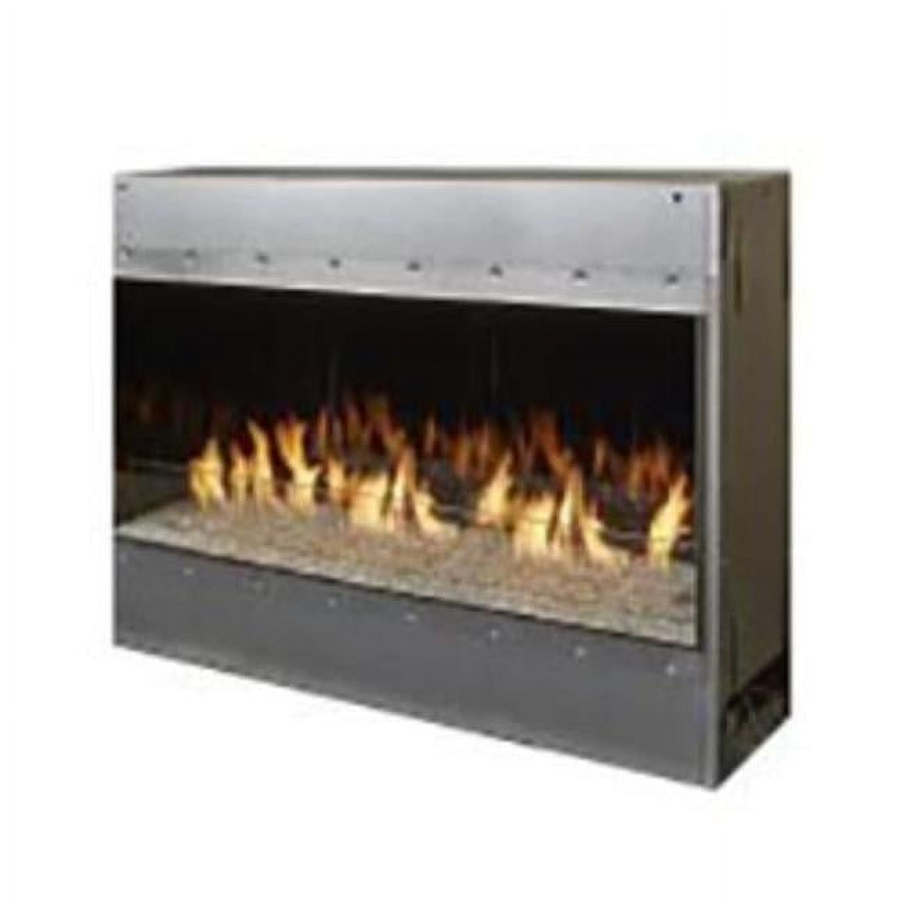 Fire Garden 64 x 24 in. Linear Fireplace, Black Glass Fireback ...
