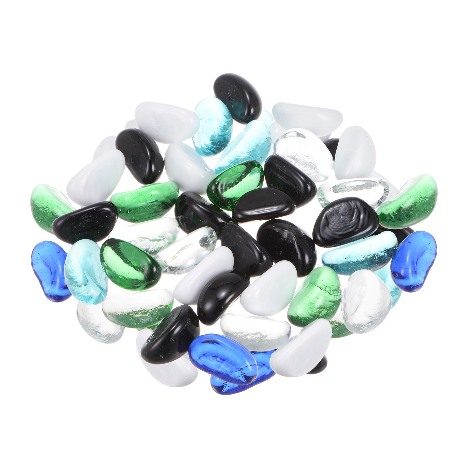 Fire Glass Beads, Round Glass Marbles Gravel Pebbles Vase Fillers for ...