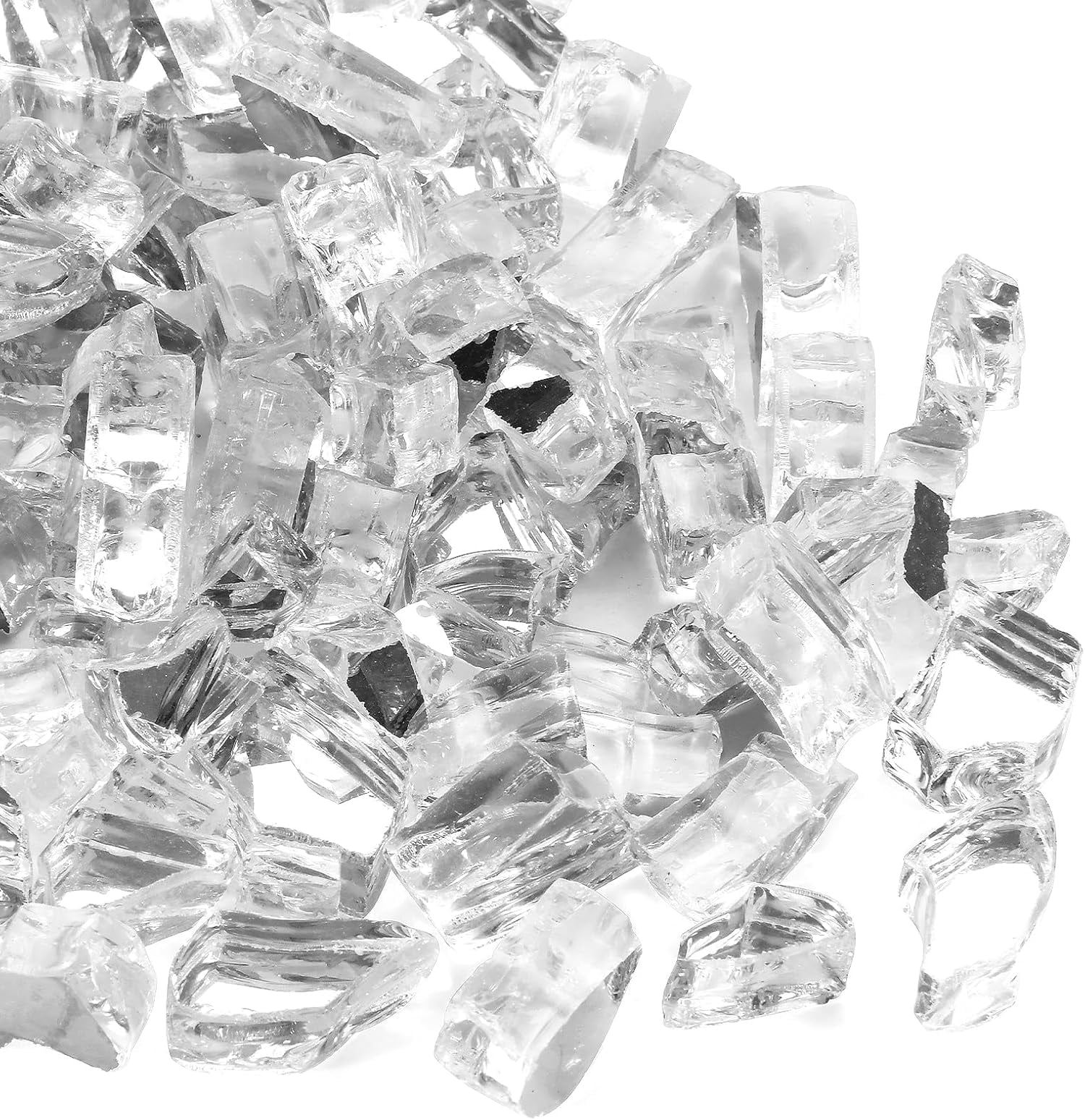 Fire Glass for Fire Pit, 1/2 Inch White Reflective Firepit Glass Rocks ...