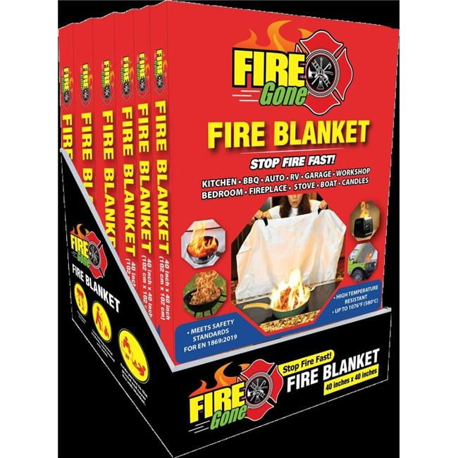 Fire Gone FGB6-7109 39.375 x 39.375 in. Display of 6 Fire Gone Blanket ...