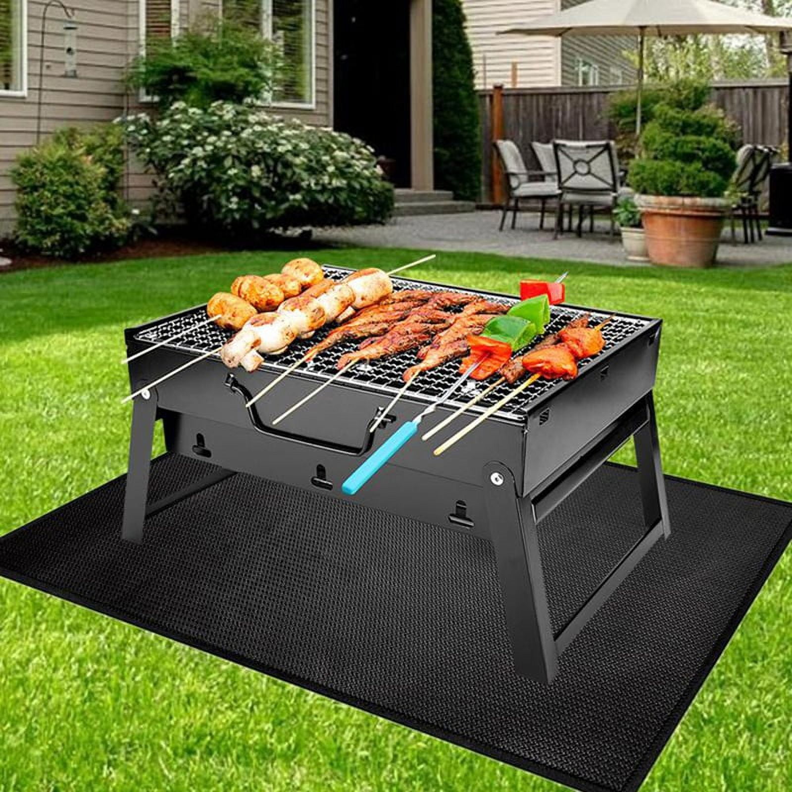 Fire Grill Mat BBQ Grill Mat Folding Oil-Proof Grill Floor Pads ...