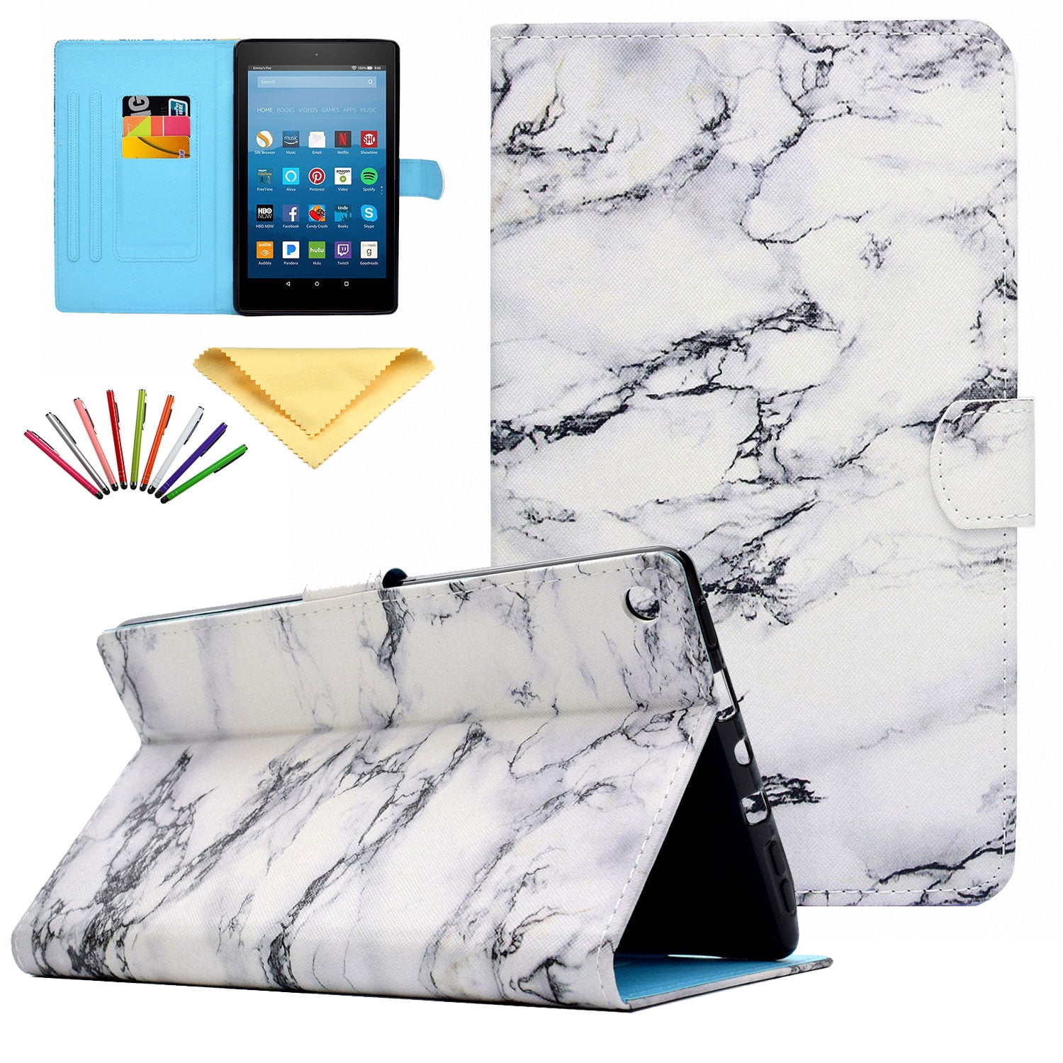 Fire HD 8 Case, Allytech PU Leather Smart Case w/Auto Sleep Wake Stylus ...