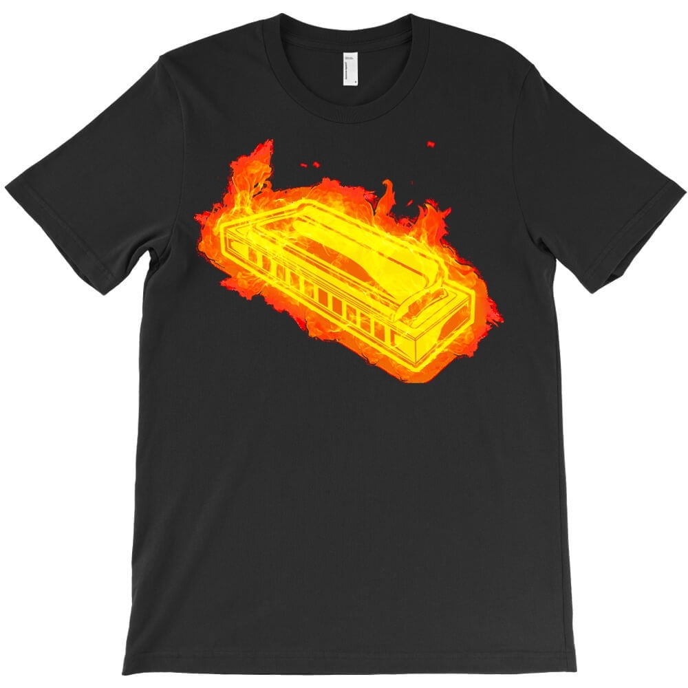 Fire Harmonica Flames Funny French Harp Player Music Instrument ...