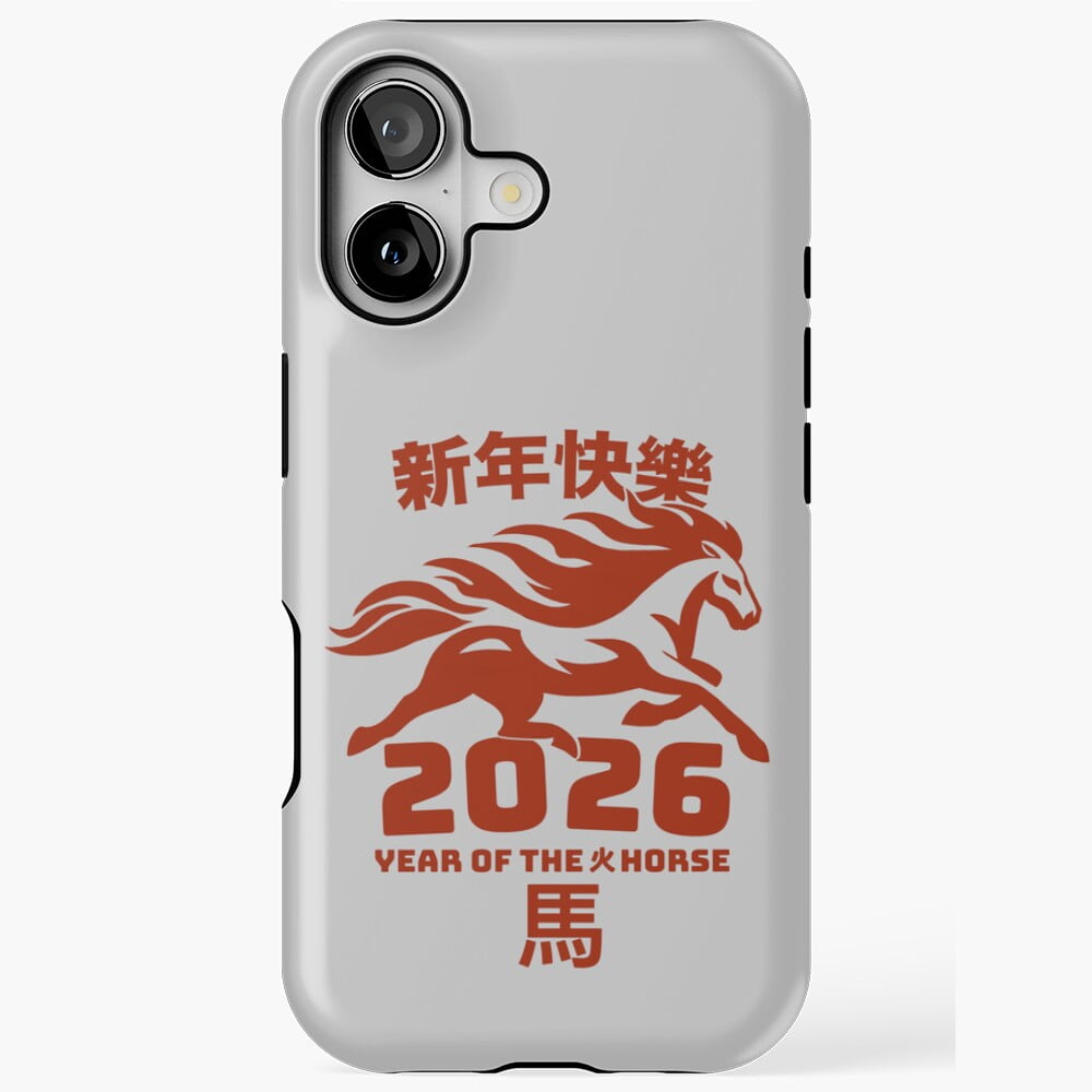 Fire Horse Chinese Lunar New Year Phone Case with iPhone 17 to 11 Pro ...