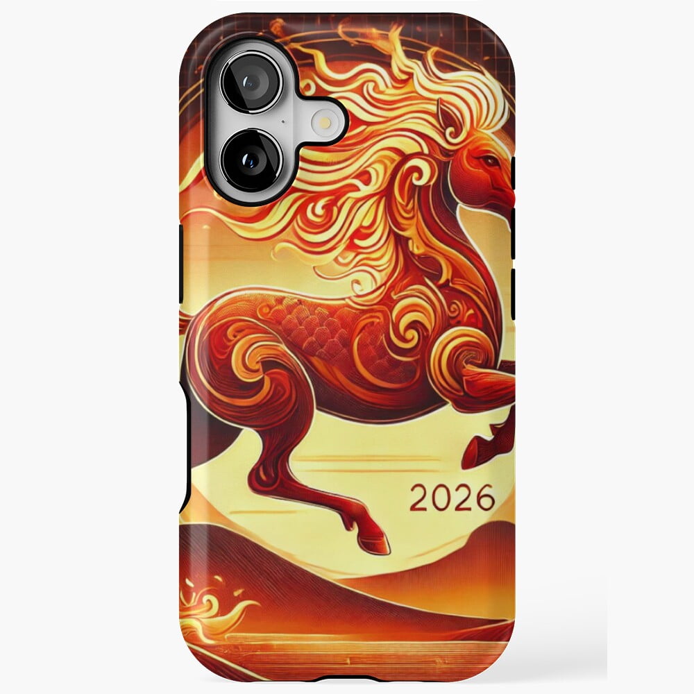 Fire Horse Lunar New Year 2026 Phone Case with iPhone 17 to 11 Pro Max ...