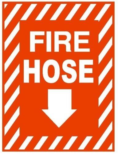 Fire Hose Arrow metal aluminium Sign Work Safety Business Sign Decal ...