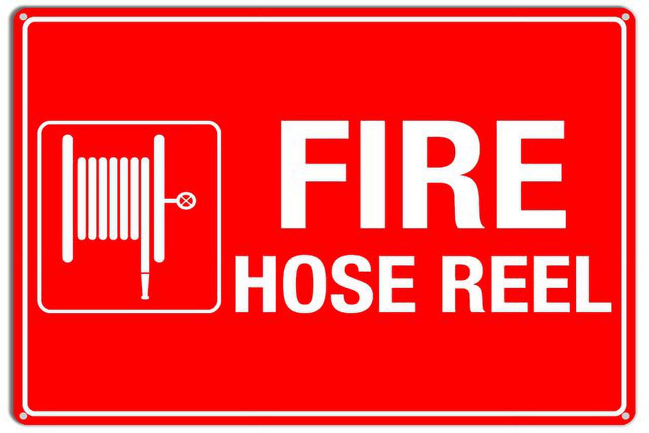 Fire Hose Reel Sign Caution Safety Aluminum Warning Signs Security Tin ...