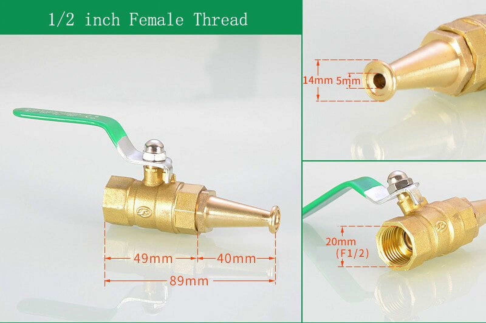 Fire Hose Spray Nozzle Brass Ball Valve 1/2 inch Female Thread and Male ...