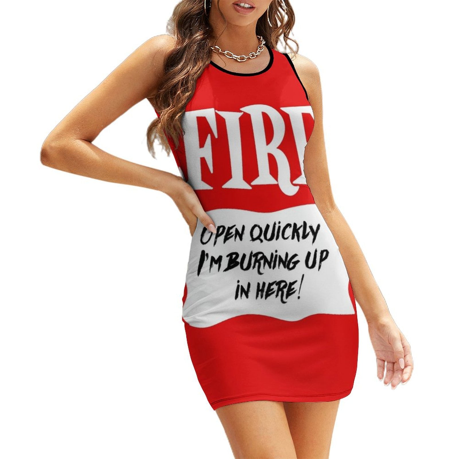 Fire Hot Sauce Halloween Quick and Easy Costume Taco Sleeveless Dress ...