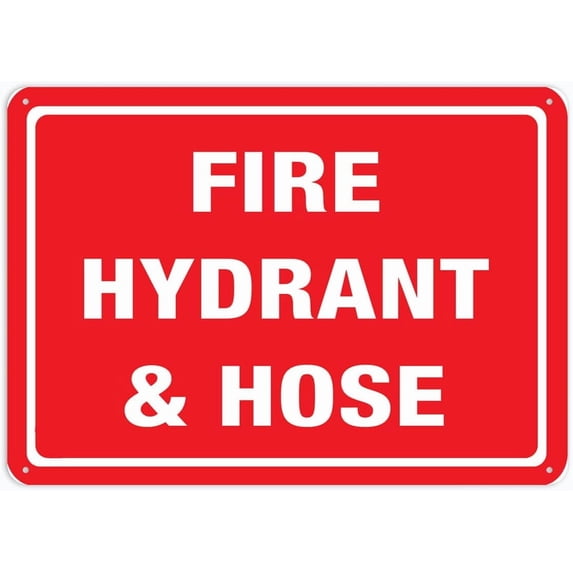 Fire Hydrant Hose Reel Warning Tin Sign Home Kitchen Farm Garden Garage ...