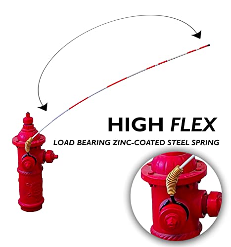 Fire Hydrant Marker, 5 Ft, Reflective Tape, Metal Spring, Port Mount ...