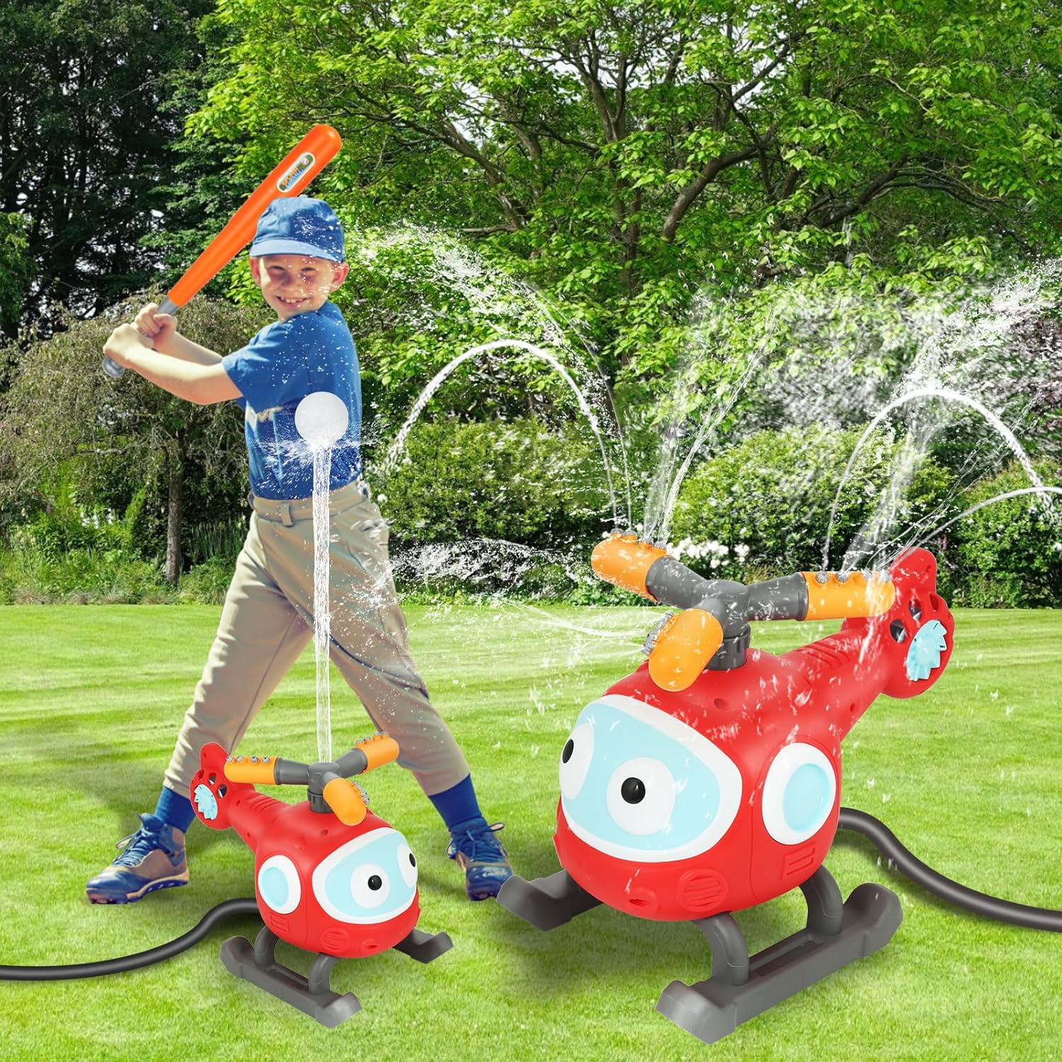 Fire Hydrant Splash T-Ball Toy Set, Water Sprinkler Outdoor Summer ...