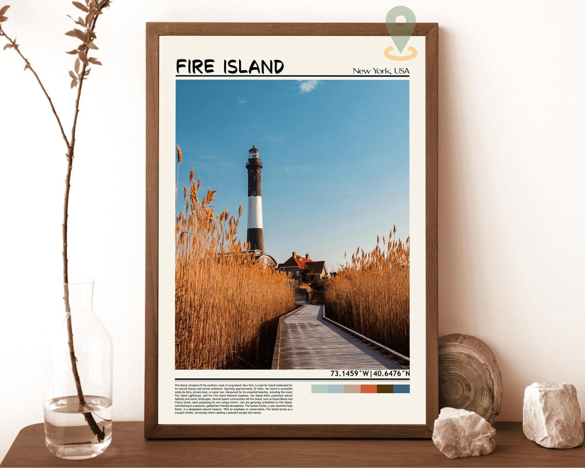Fire Island Art, Fire Island Artwork, Fire Island Map, Fire Island ...