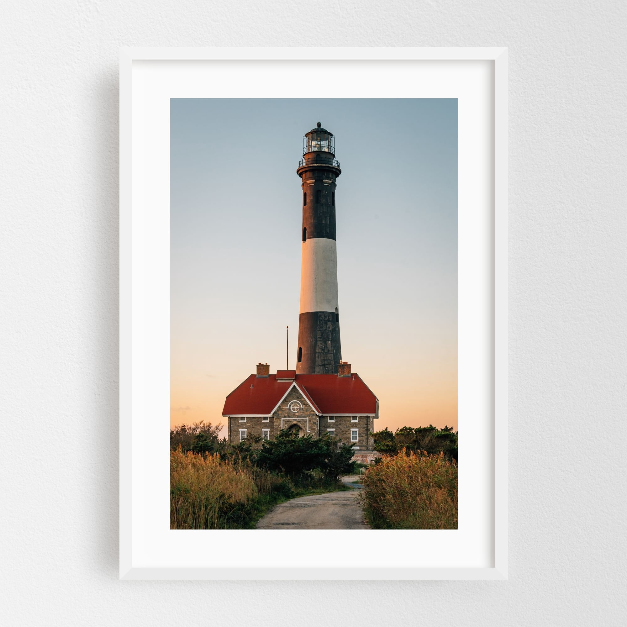 Fire Island Lighthouse 01 - New York Photography White Framed Wall Art ...
