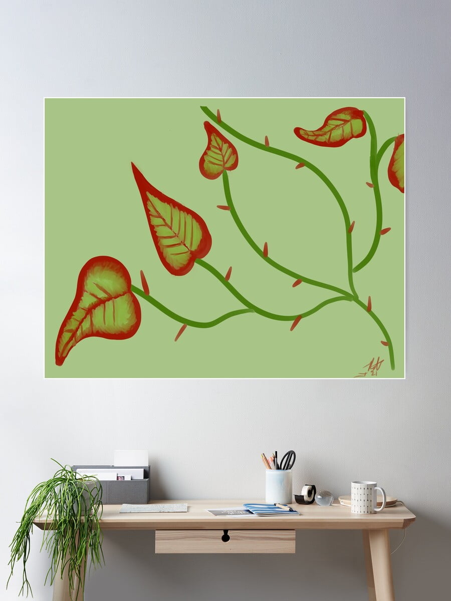 Fire Ivy Poster Wall Art, Modern Wall Decor For Living Room Bedroom ...