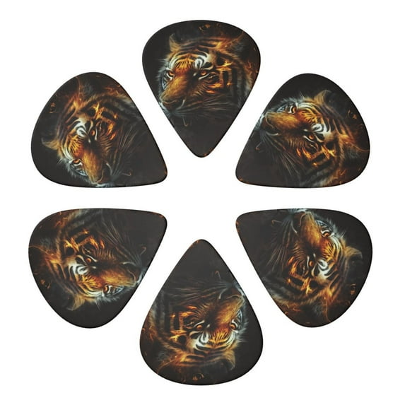Fire King Tiger Face Art Guitar Pick 6 Pack for Bass Acoustic Electric ...