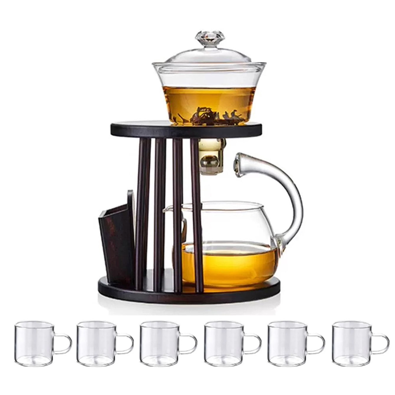 Fire Kirin 6-Cup Clear High Borosilicate Glass Teapot Set - Walmart.com