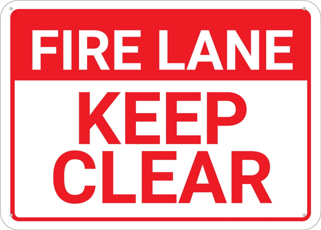 Fire Lane Keep Clear Sign 8X12 Inch Rust Free Aluminum Easy To Read ...