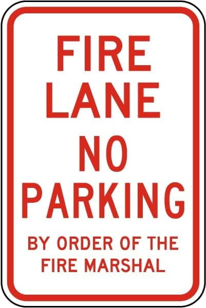 Fire Lane No Parking By Order Of The Fire Marshal Commercial Driveway ...