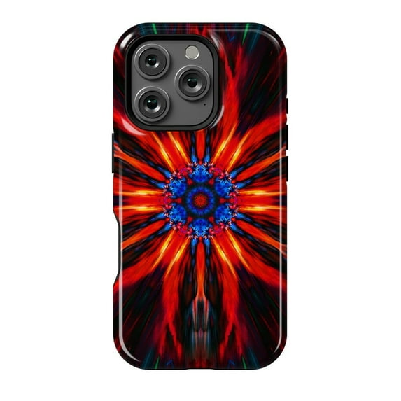 Fire Mandala Abstract Flame Geometric Phone Case with iPhone 17 to 11 ...