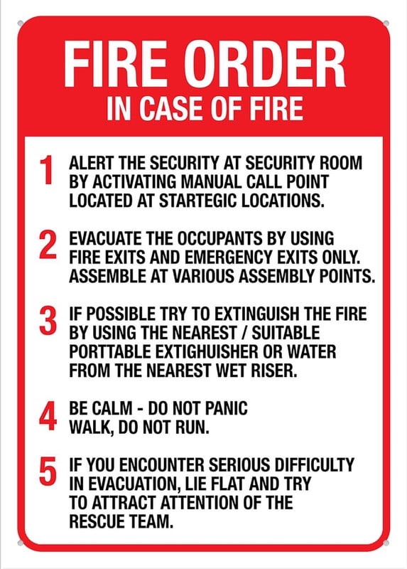 Fire Order Sign Metal 12X8 Inch Rust Free Aluminum, Uv Printed, Easy To ...