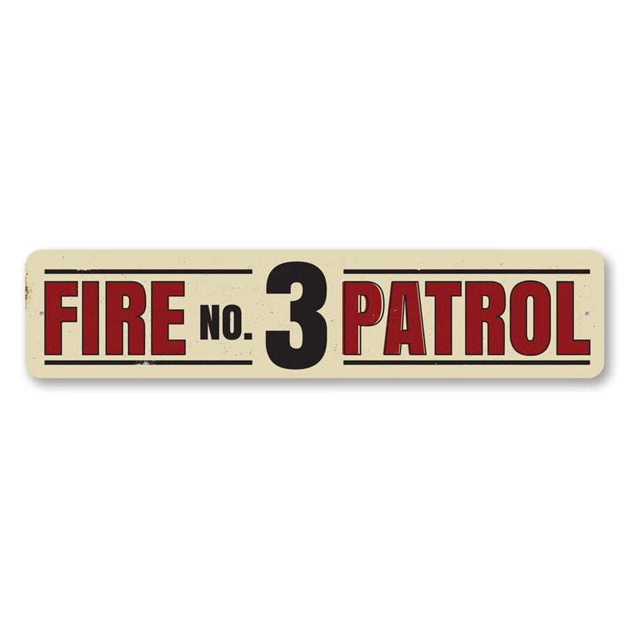Fire Patrol Number Sign Fire Station Metal Wall Decor Size: 4 x 16 Inch ...