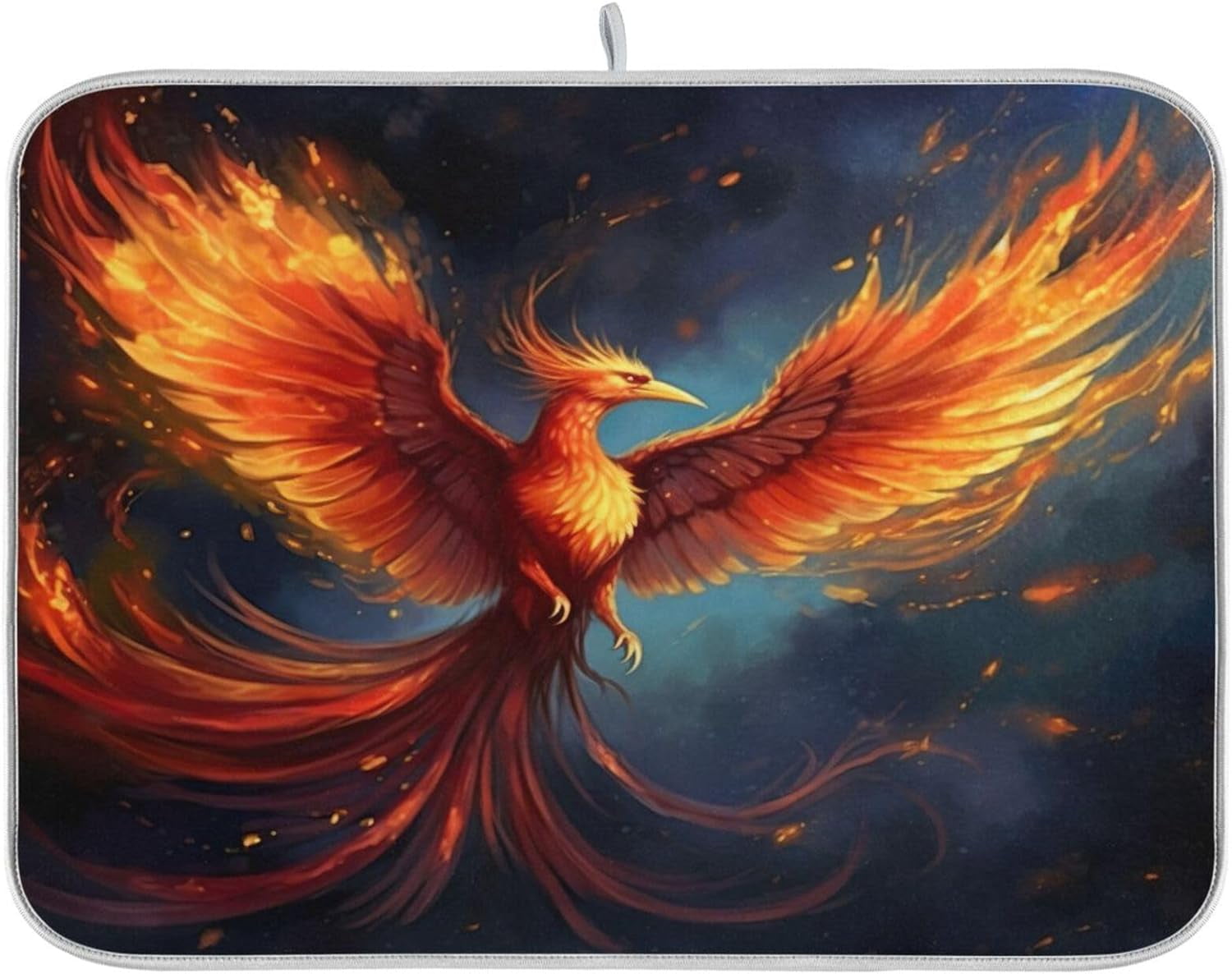 Fire Phoenix Dish Drying Mat for Kitchen Counter, Ultra Absorbent ...