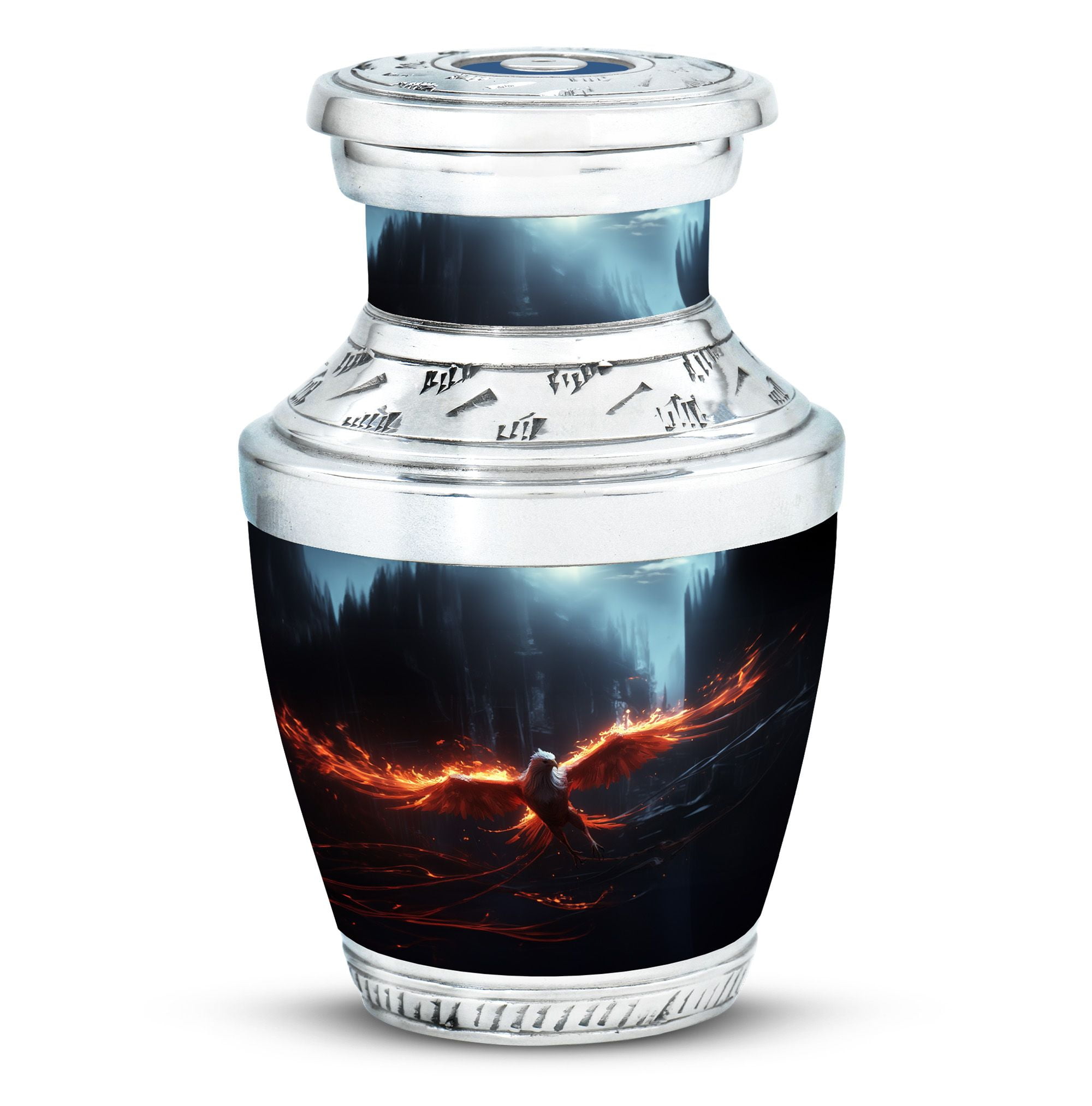Fire Phoenix Fly In Palace Small Urn, Mini Cremation Urns For Human ...