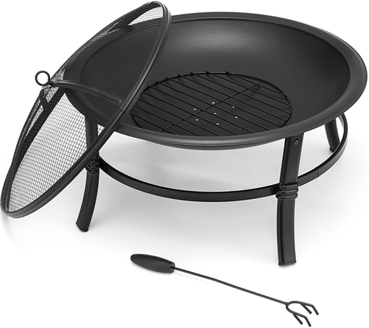 Fire Pit 26 inch Outdoor Wood Burning Small Bonfire Pit for Outside BBQ ...