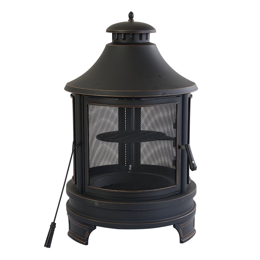 Fire Pit, 29.5" Fire Pits & Outdoor Fireplaces With Rotating Physical ...