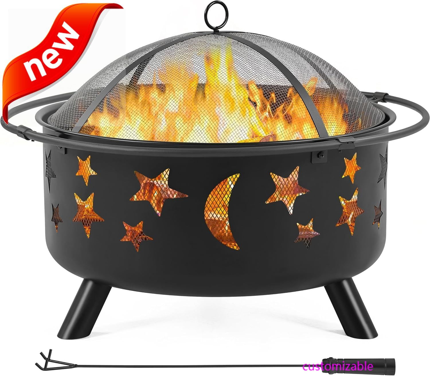 Fire Pit 30in Fire Pits for Outside Wood Burning Outdoor Fireplace ...