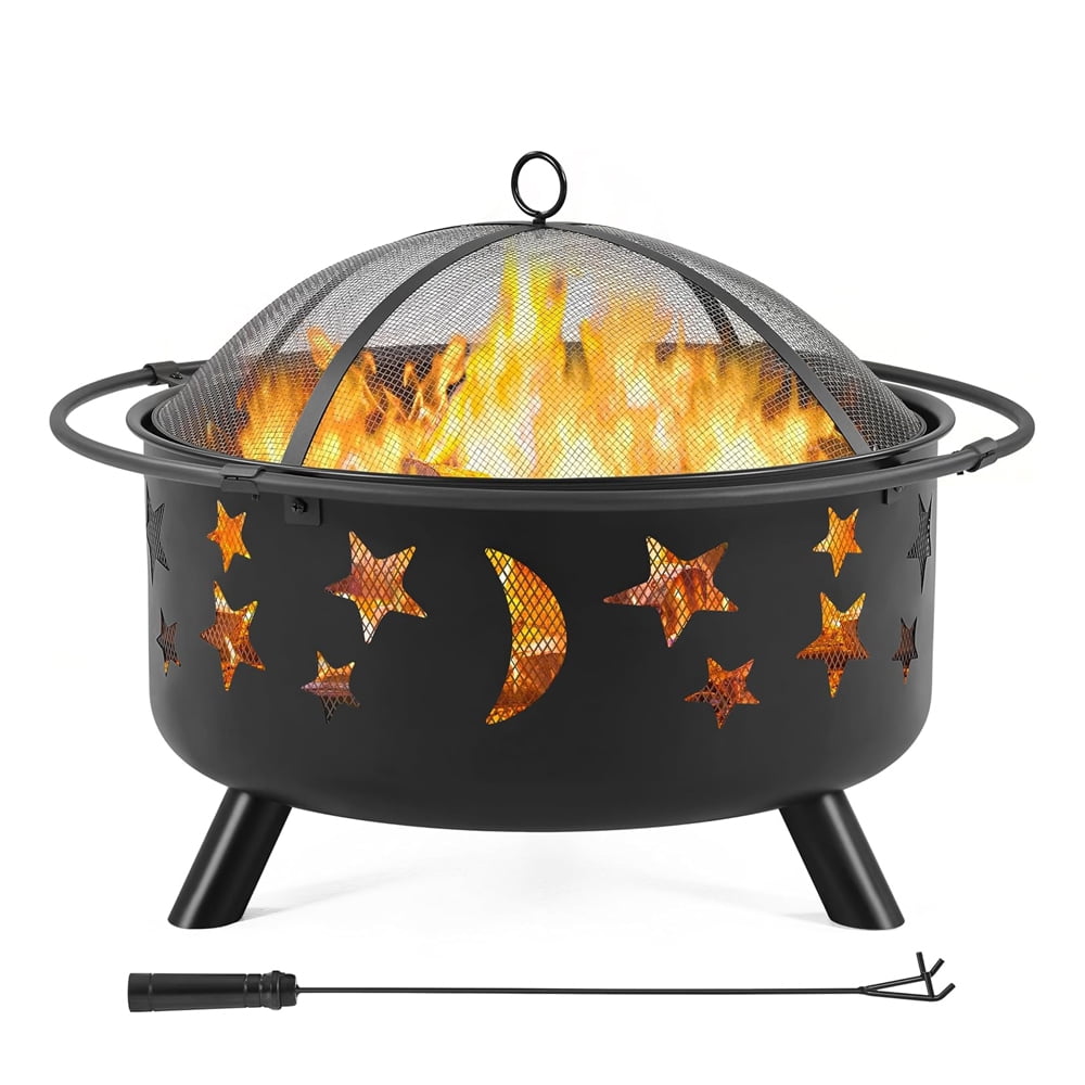 Fire Pit 30in Fire Pits for Outside Wood Burning Outdoor Fireplace with ...