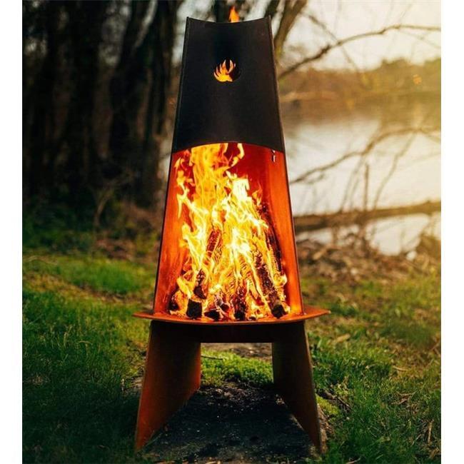 Fire Pit Art VES-Wood Burning 48 x 21 x 21 in. Vesuvius Wood Burning Fire Pit - Walmart.com