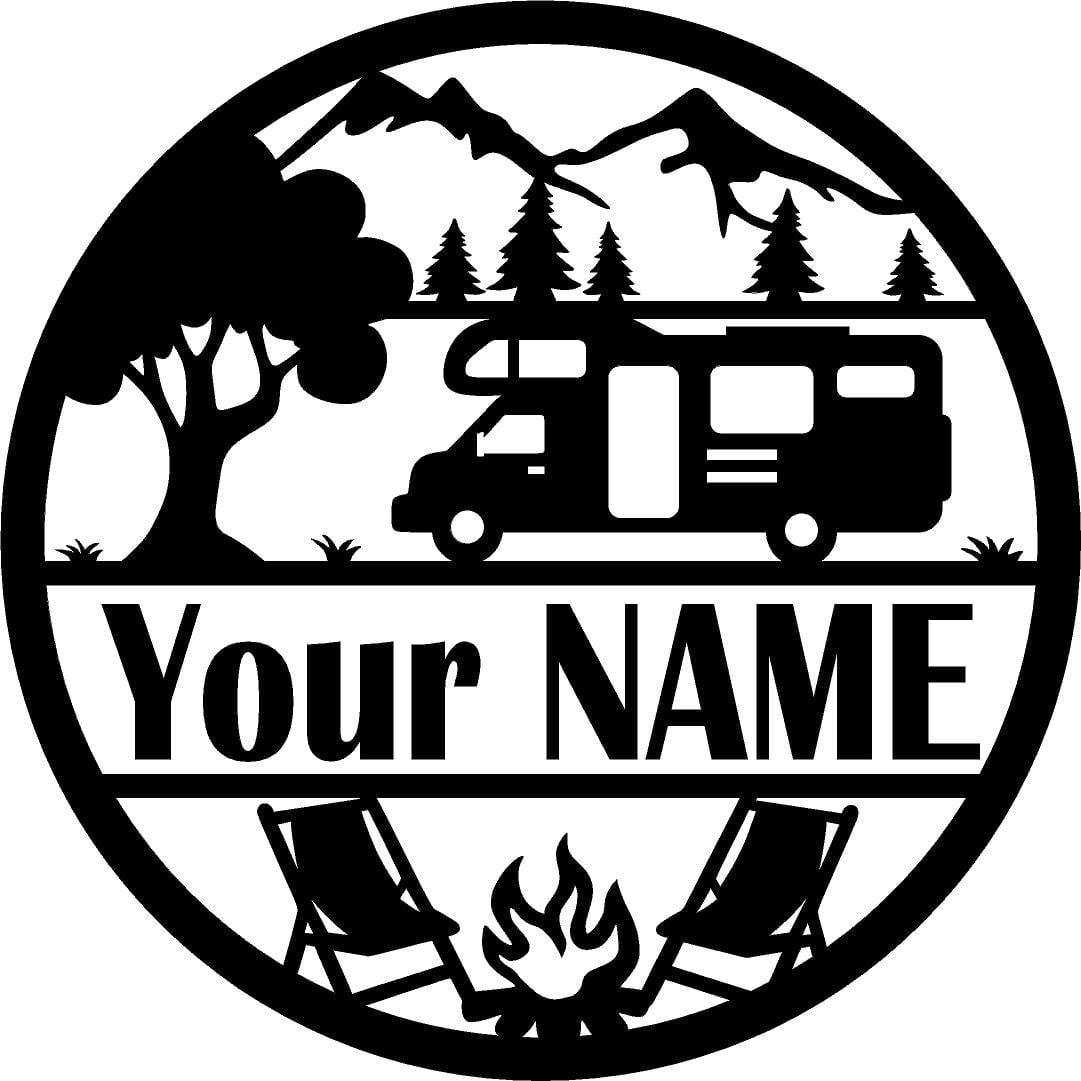 Fire Pit Class C Camper Decals Sign RV Camping Door Sticker - Walmart.com