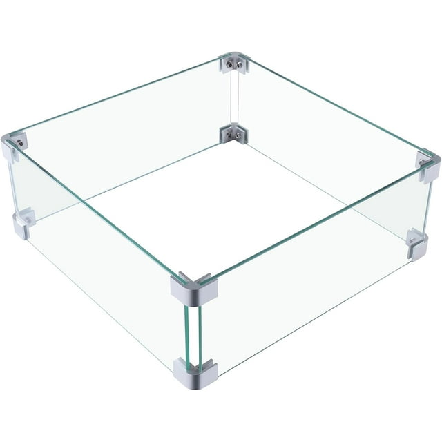 Fire Pit Glass Flame Wind Guard,Thick Tempered Glass FirePit Flame ...