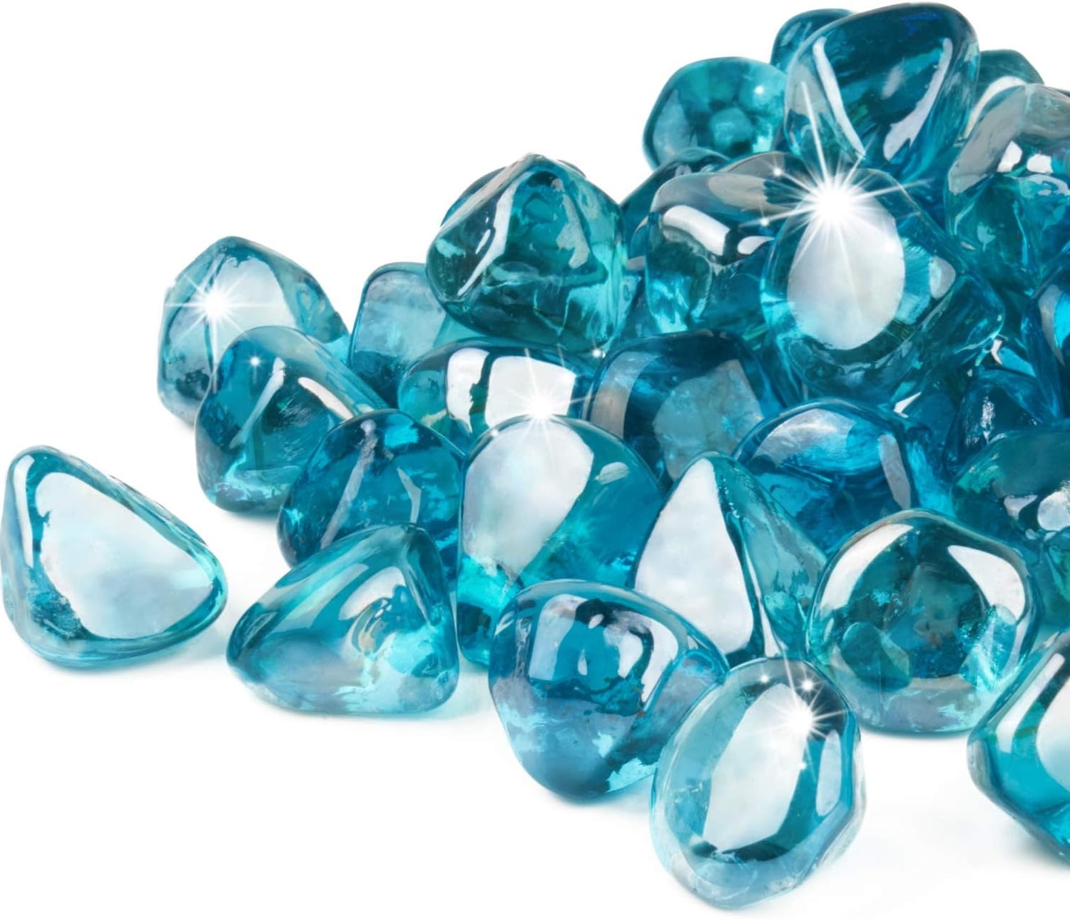 1" Caribbean Blue Lava Rock Fire Glass, 20 lbs - Walmart.com