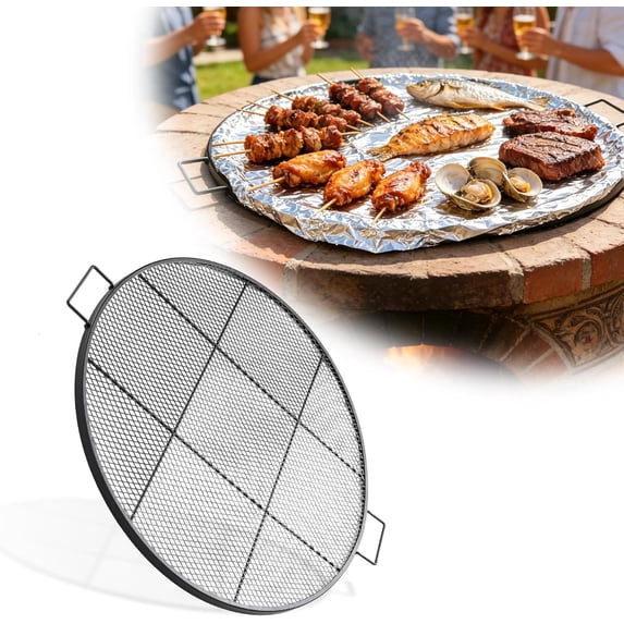 Fire Pit Grill Grate for Outdoor,24 Inch Round Grill Grate BBQ Grilling ...