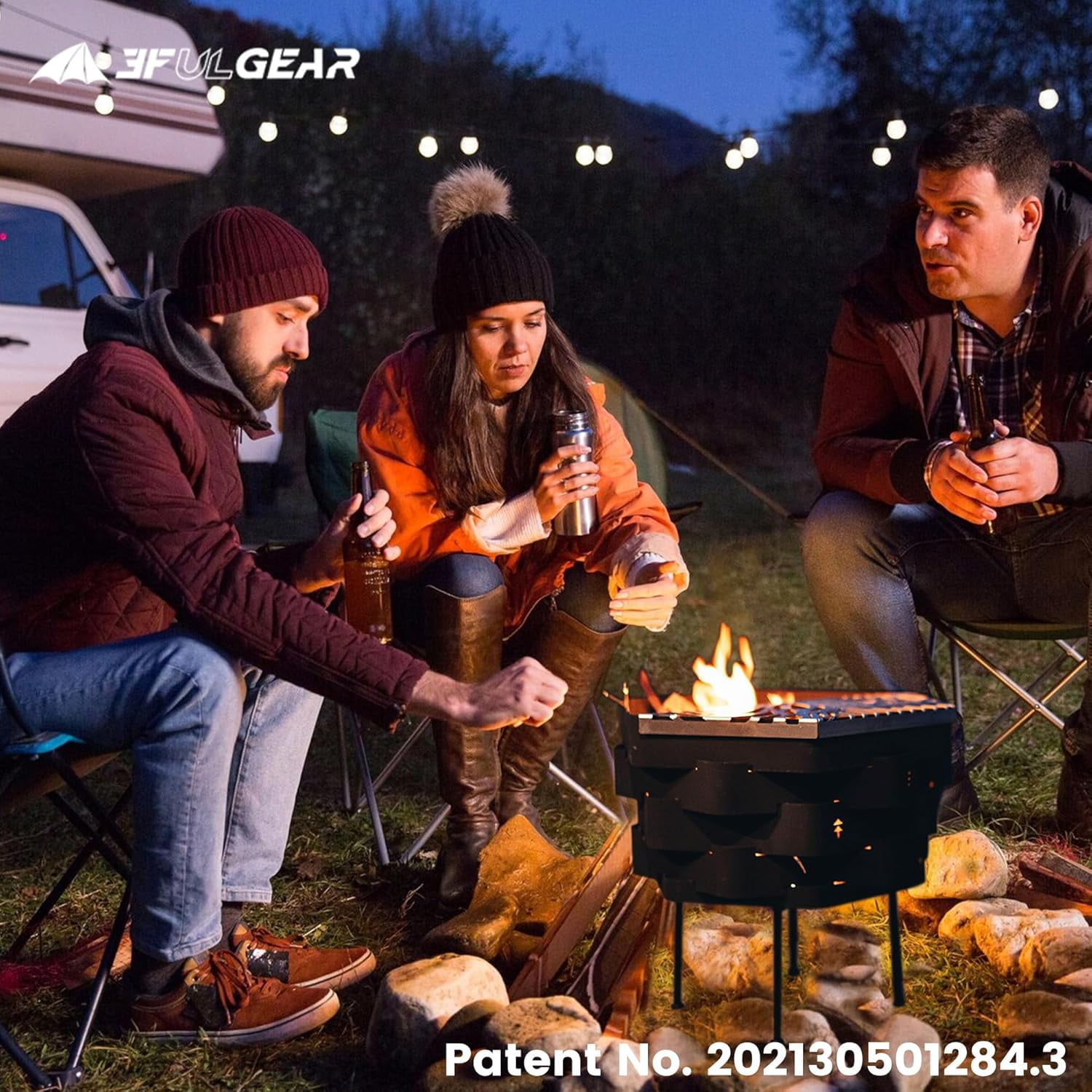 Fire Pit, Halo Fire Place Outdoor Portable Wood Fire Pits Includes A ...