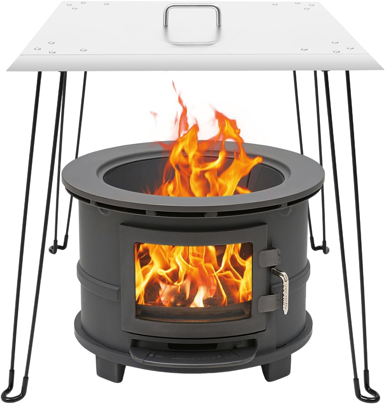 Fire Pit Heat Deflector, 24 x 24 x 24 Inch Square Fire Pit Burner Cover ...