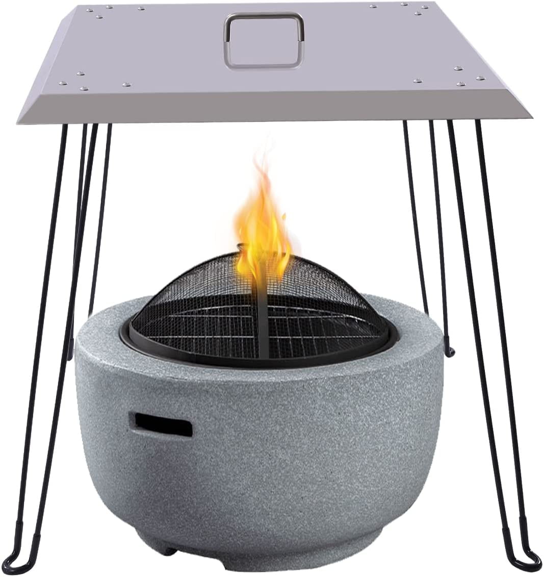 Fire Pit Heat Deflector, 24''x24''x24'' Outdoor Stainless Steel Fire ...