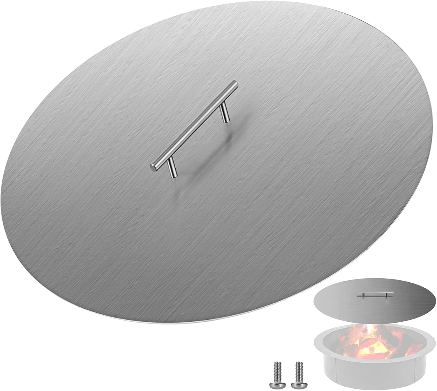 Fire Pit Lid Round 20 Inch Fire Pit Ring Lid 1.5 mm Thick 304 Stainless ...