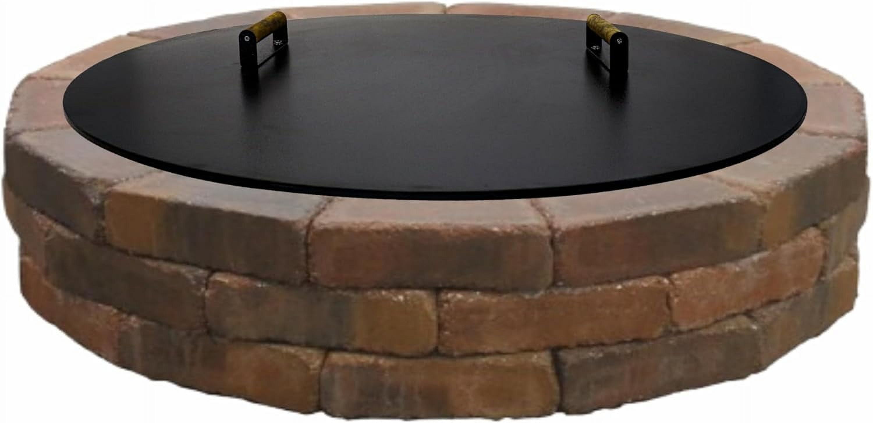 Fire Pit Lid Round 38 Inch - Carbon Steel Flat Fire Pit Cover Fit for ...