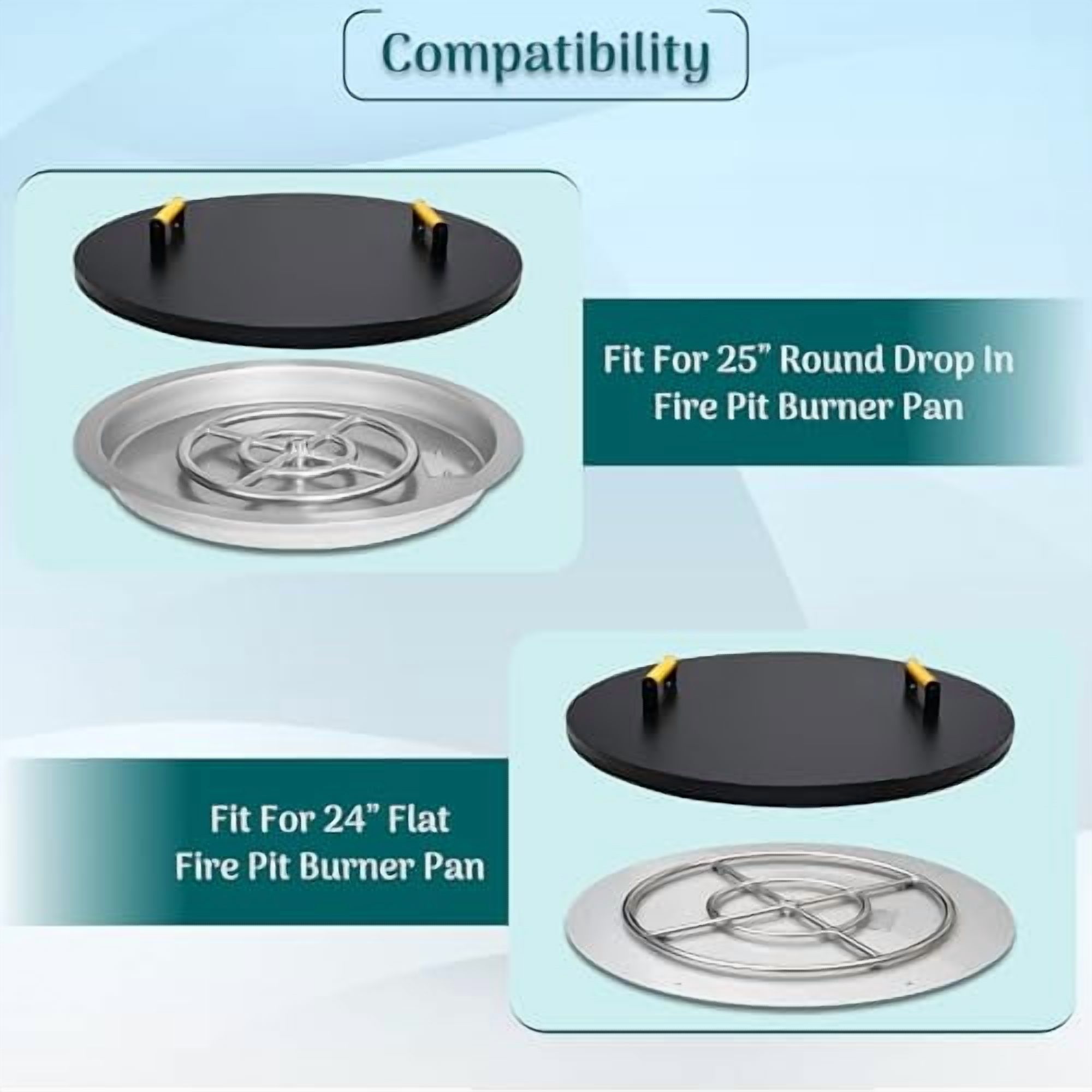 Fire Pit Lid Round - Fire Pit Snuffer Lid 28 inch Diameter & 1.5 mm ...