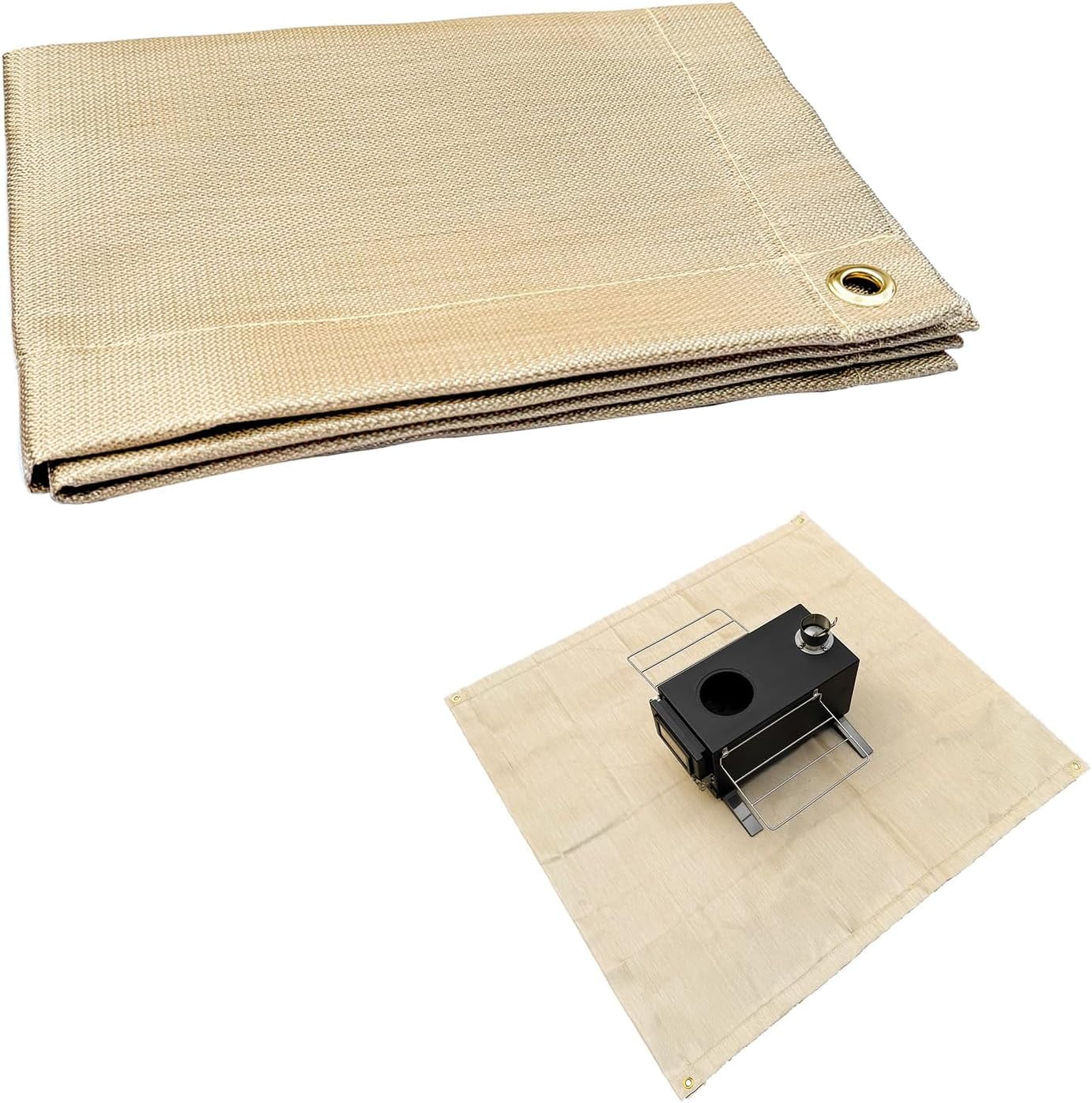 Fire Pit Mat 40" Wood Stove Under Grill Mat (940°F Safety) for Deck BBQ ...
